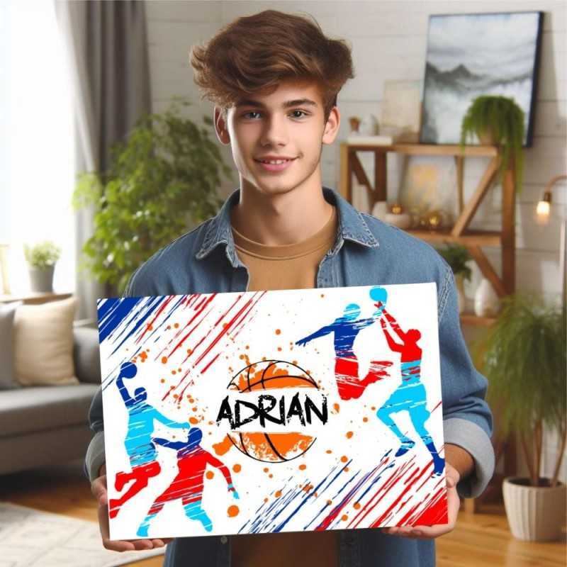 Cuadros Personalizados con nombre de Baloncesto 006- Cuadro Personalizado Juvenil Baloncesto